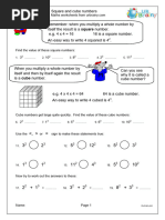 Squares and Cubes 1 To 50 | PDF
