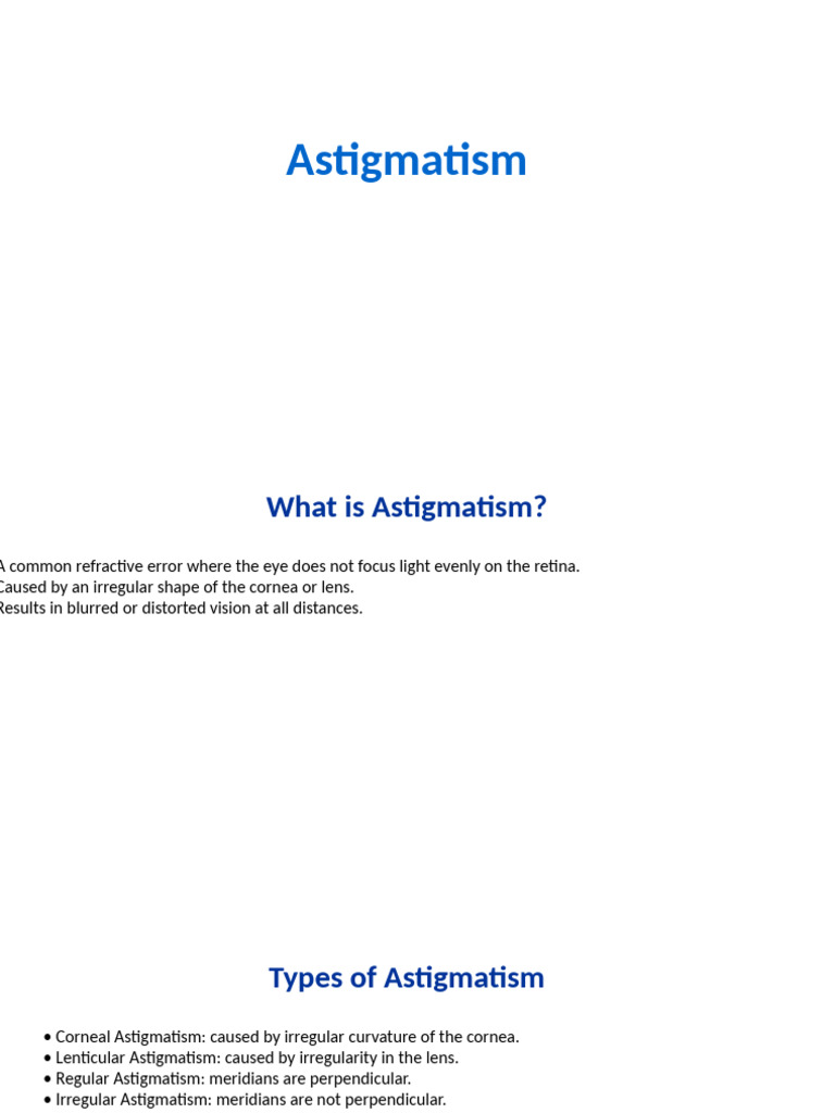Understanding Astigmatism: Causes & Treatments | PDF