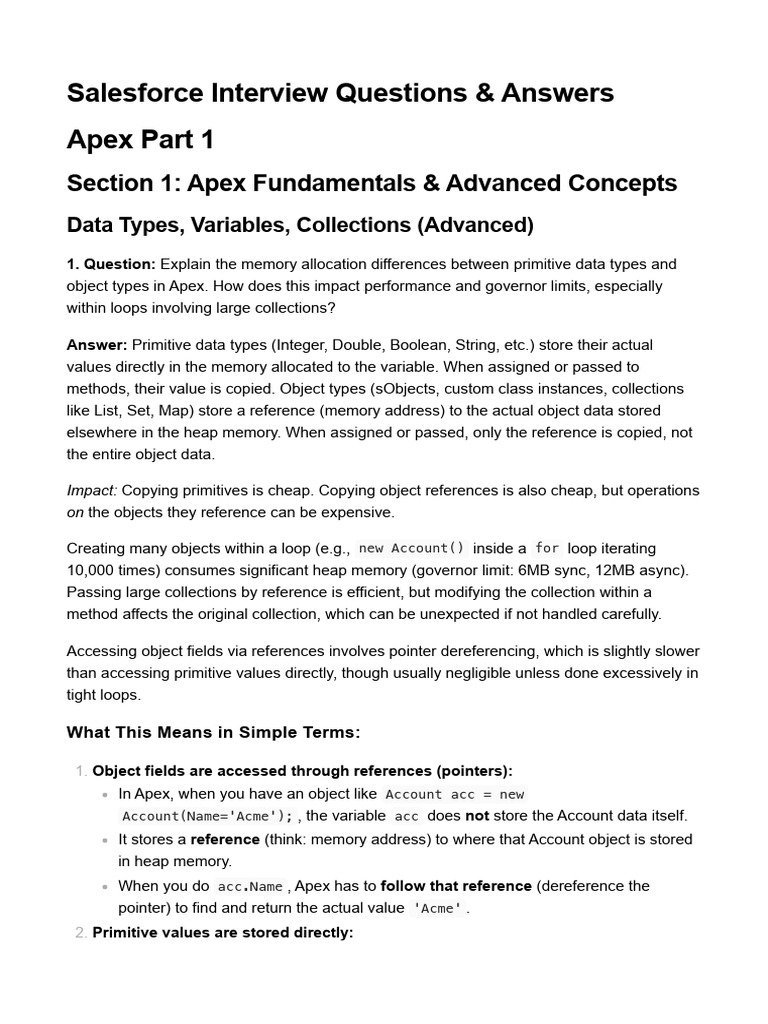 Salesforce Interview Questions (FAANG & Others) | PDF | Method (Computer Programming) | Class ...