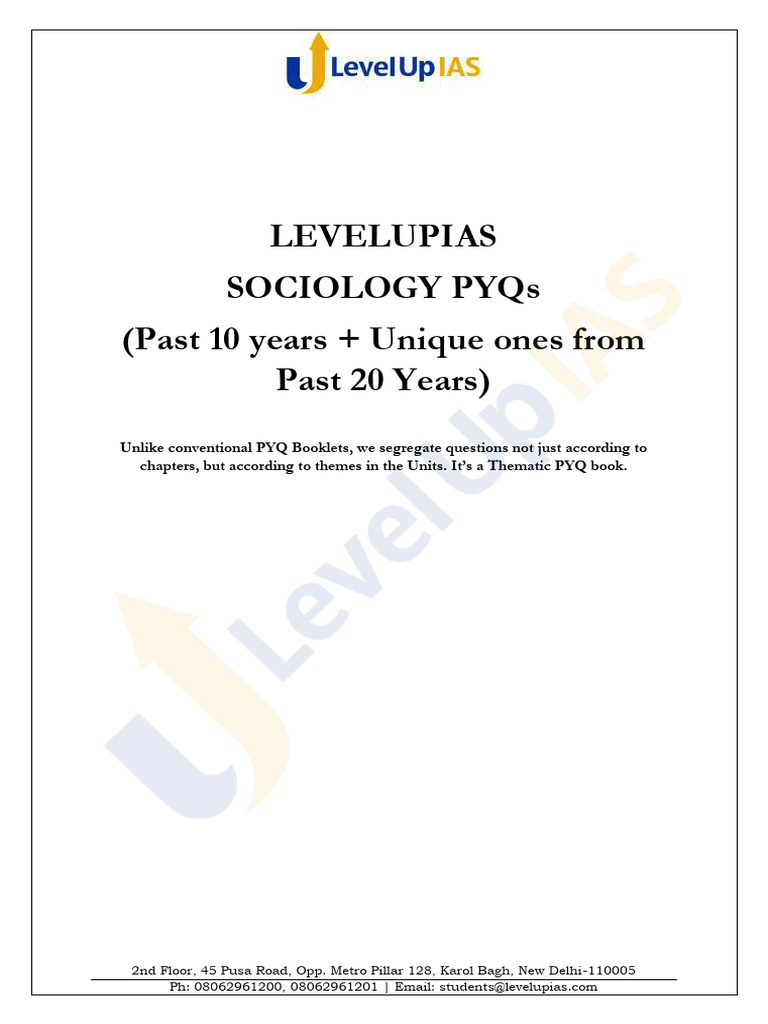 Sociology Foundation 1.0 - Sociology Pyq Book - Handout | PDF | Positivism | Sociology