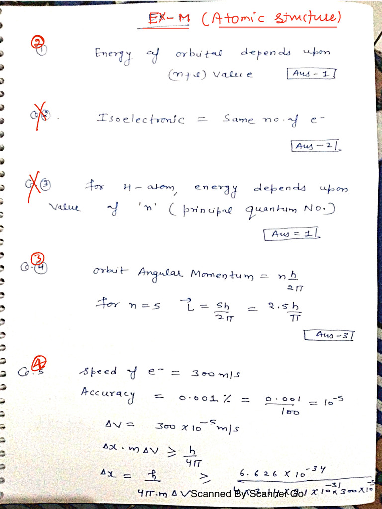 EX - M Atomic Structure | PDF