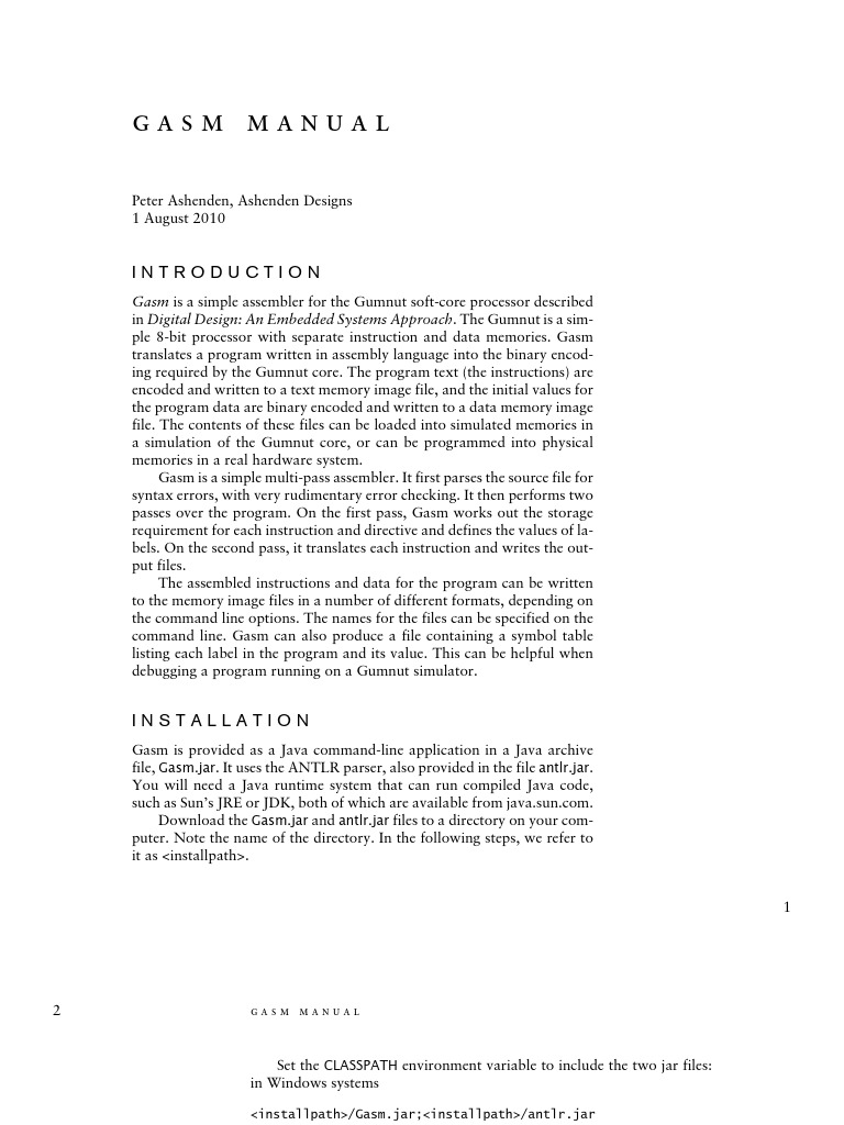 Gasm Manual | Download Free PDF | String (Computer Science) | Assembly Language