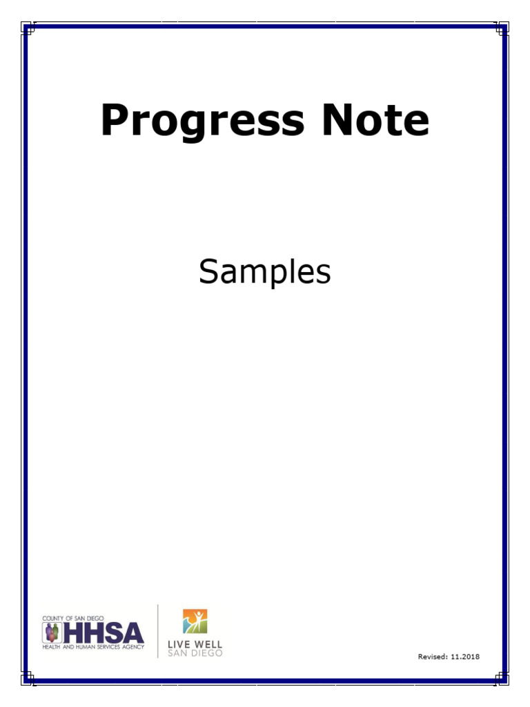 Progress Note Samples for Clinicians | PDF | Major Depressive Disorder ...