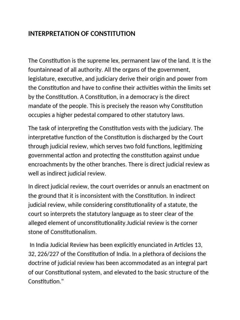 Constitutional Interpretation Methods | PDF | Constitution | Statutory ...