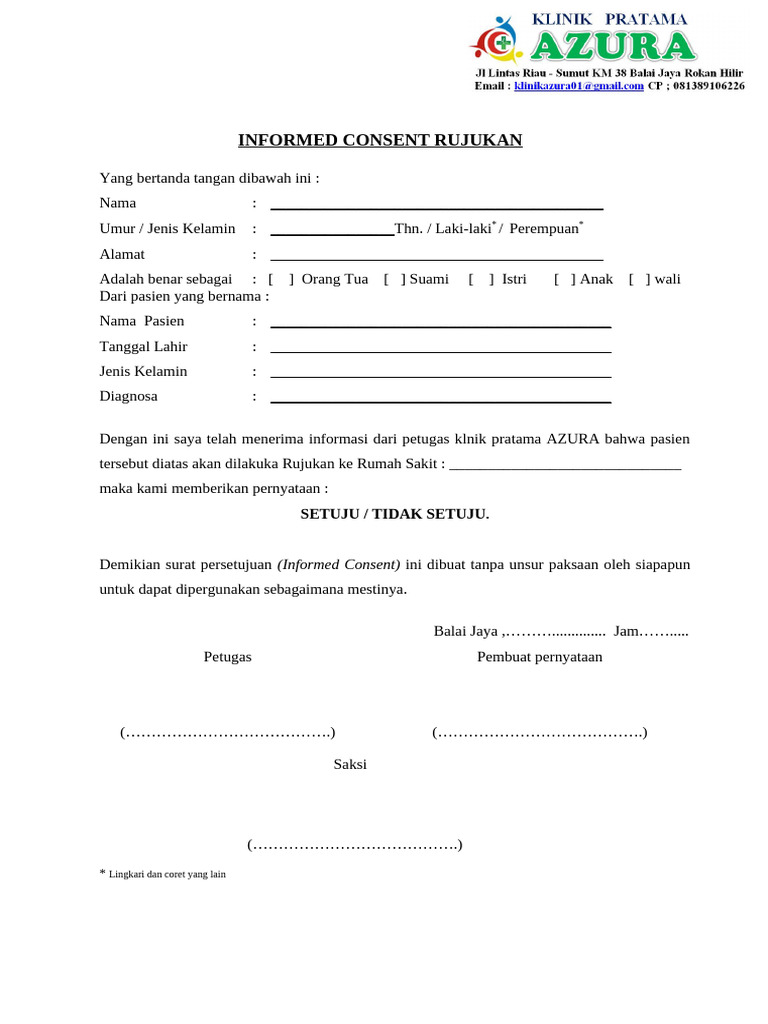 Informed Consent Rujukan | PDF