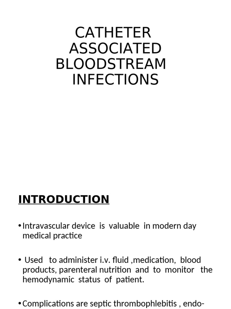 Catheter Related Bloodstream Infections | PDF | Intravenous Therapy ...