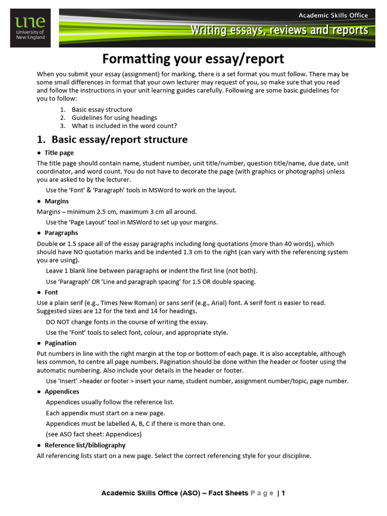 WE Formatting Your Essay | PDF | Typefaces | Paragraph