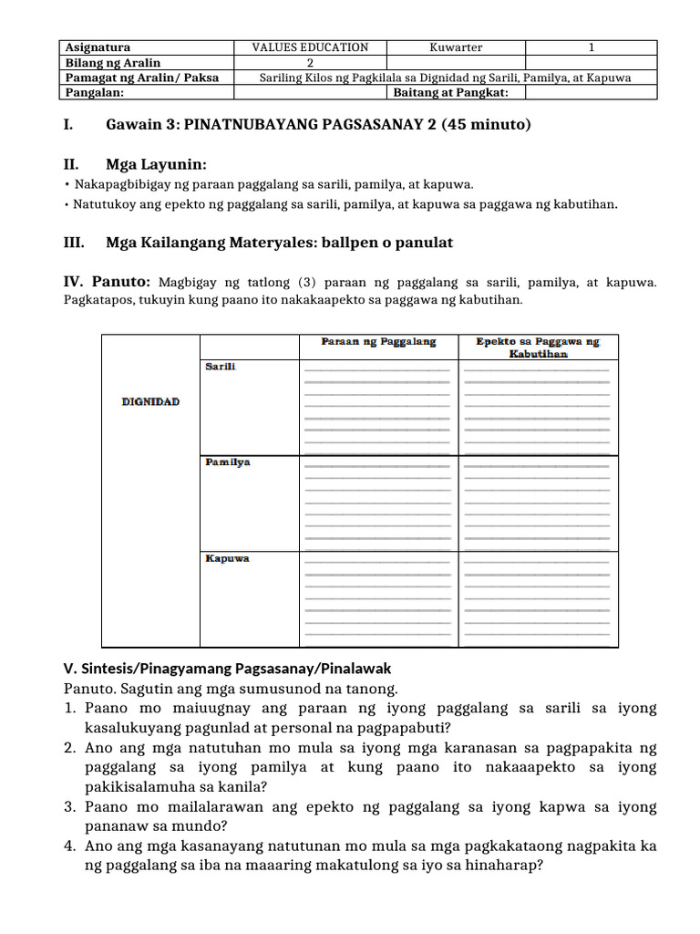 Activity Sheets | PDF