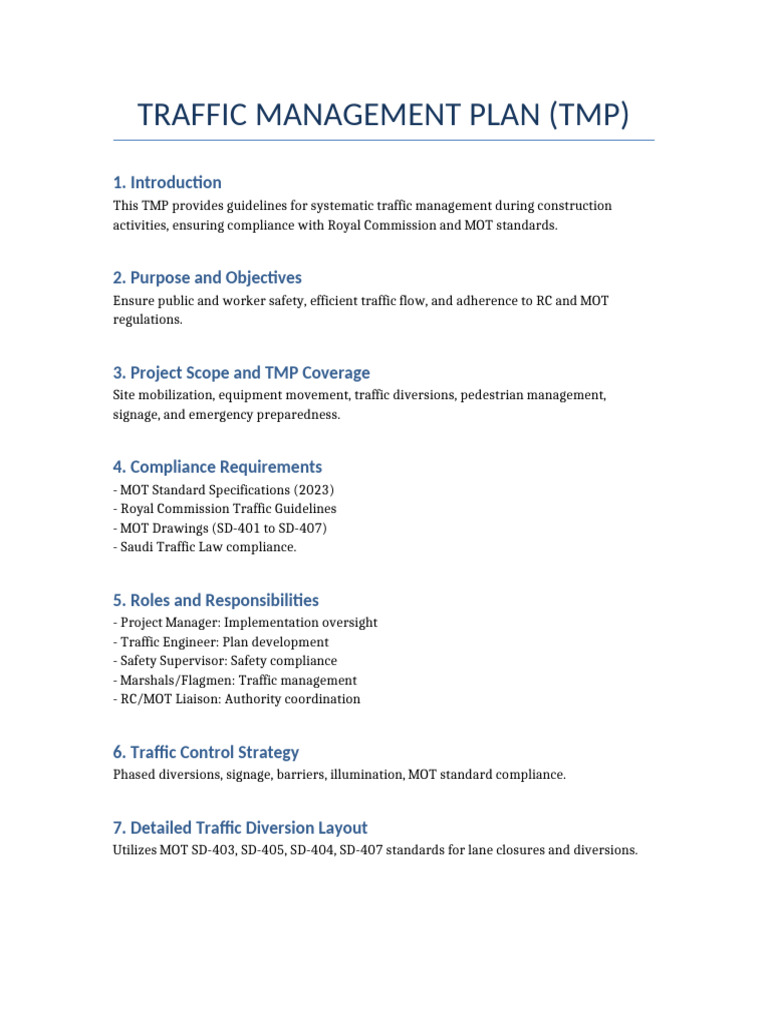 Construction Traffic Management Plan | PDF