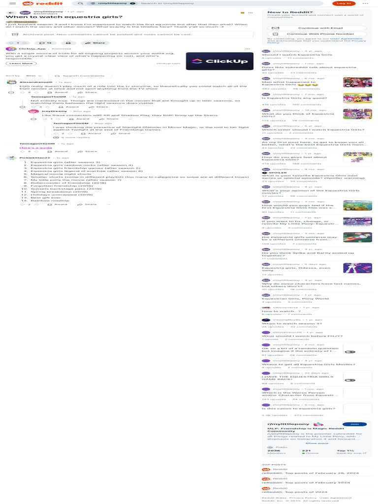 Equestria Girls Viewing Order Guide | PDF