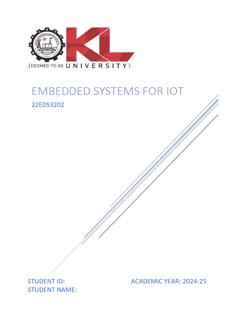 22EDS3202 - Embedded Systems For IoT - Lab Workbook | PDF | Computer ...