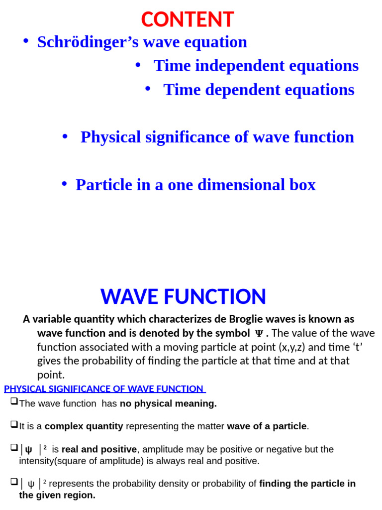 UNIT 1 Quantum Physics | PDF | Wave Function | Schrödinger Equation