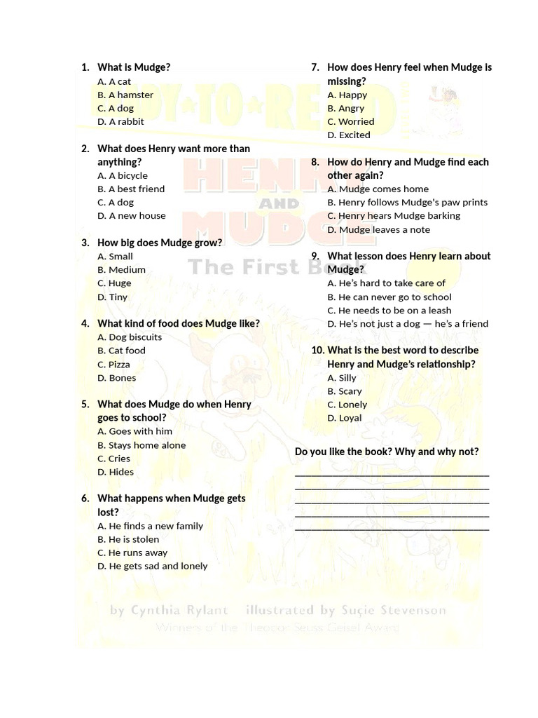 Henry Mudge First Story | PDF