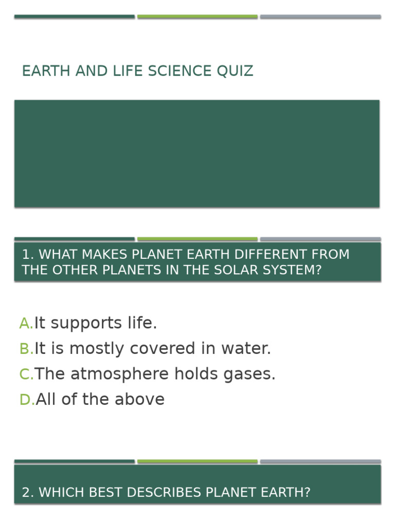 Earth and Life Science Quiz | PDF
