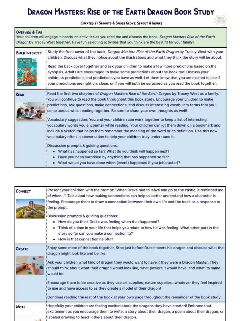 Dragon Masters Book Study Guide | PDF | Cognition | Human Communication