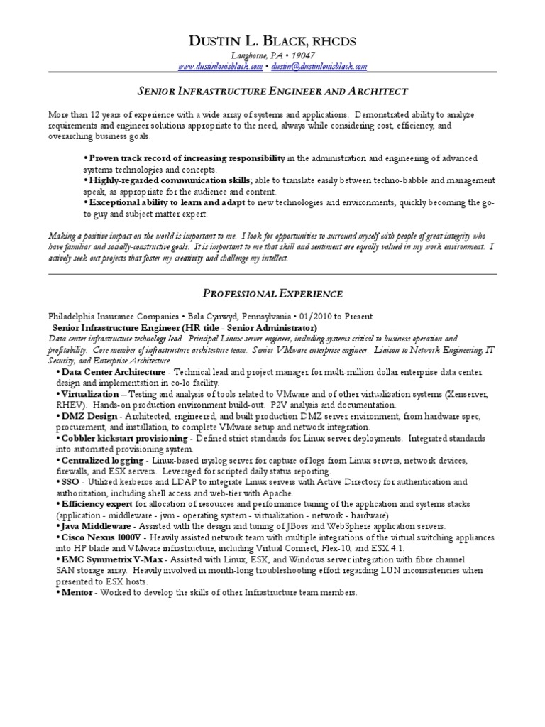 Dustin Black Resume C | PDF | Linux | System Administrator