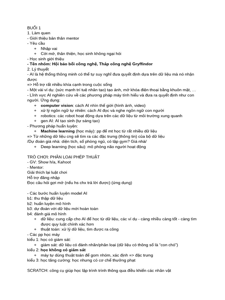 Script Training B1 + BTVN | PDF