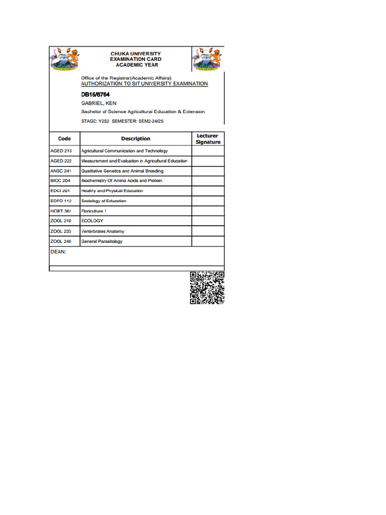 Examcard DB156646823 | PDF