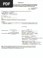 Annexure N': Subject: Prior Intimation For Submission of Passport ...