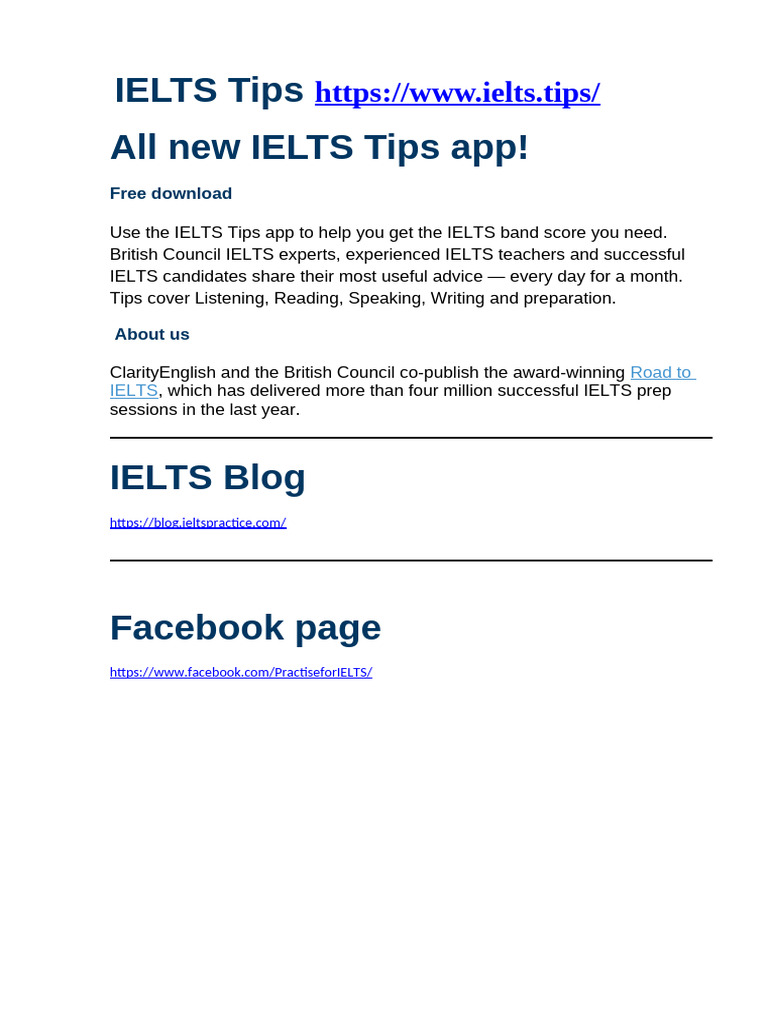 IELTS Tips Https | PDF