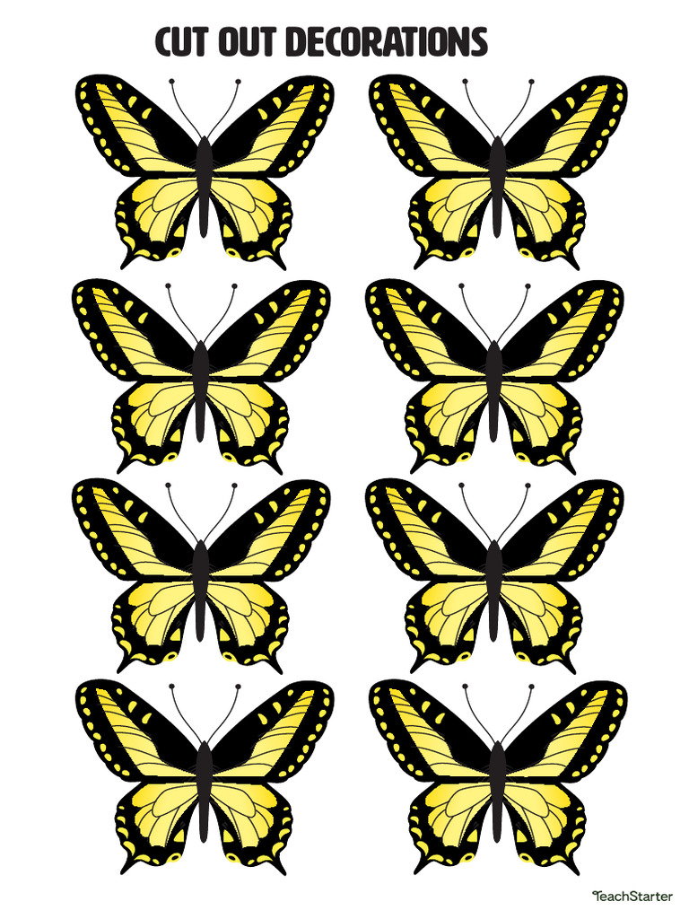 Free Print Able Butterfly Outline Pack Print Able PDF | PDF