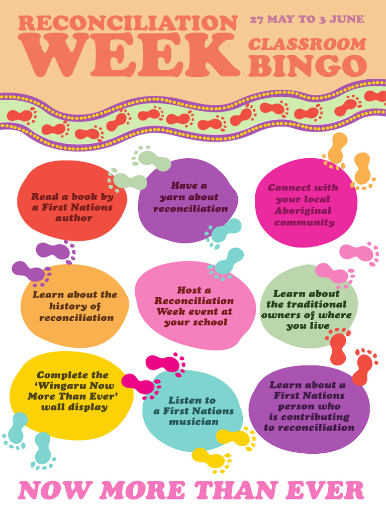 Wingaru Kids Reconciliation Week Classroom Bingo Printable PDF | PDF