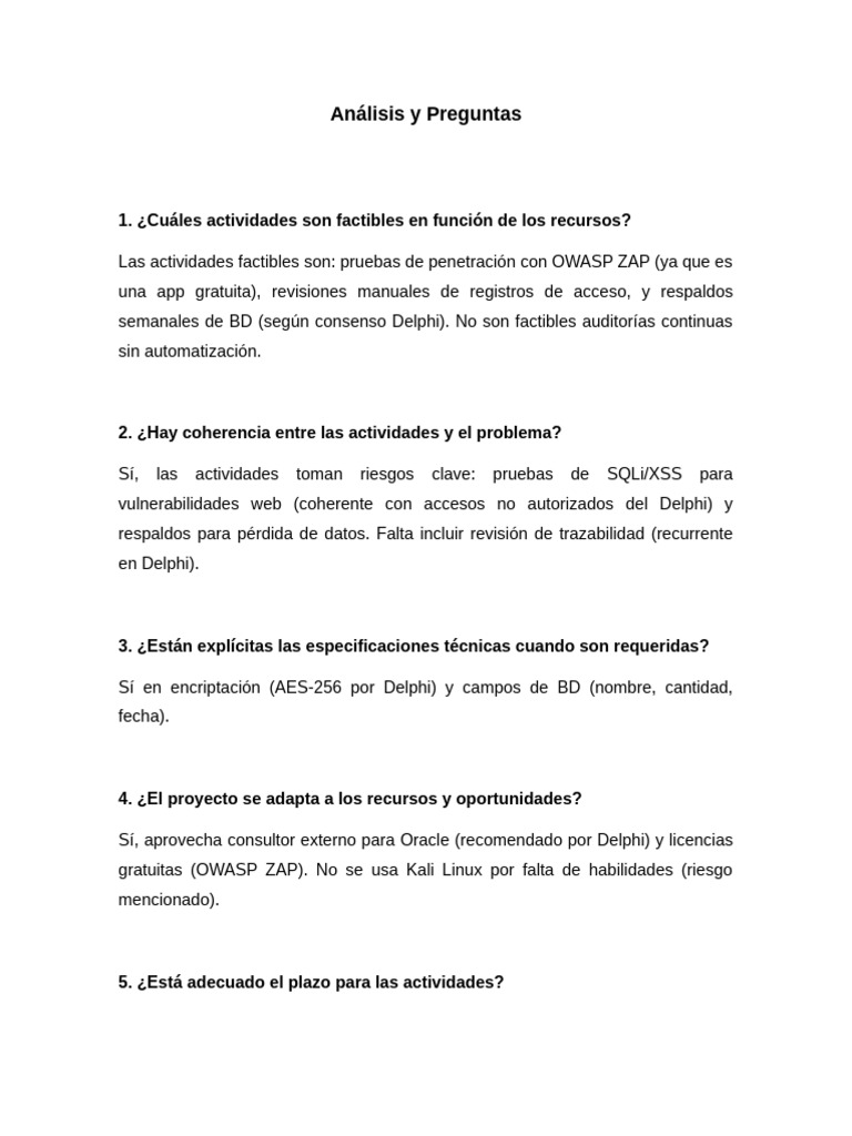 Análisis y Preguntas | PDF