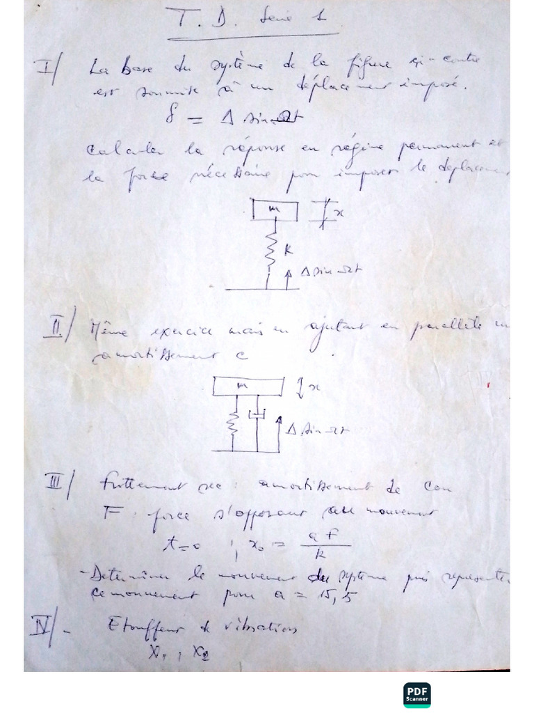 TD Dynamique Des Structures | PDF