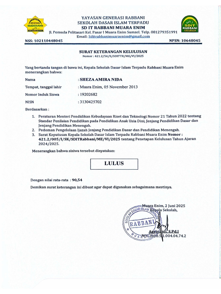 SKK Sheza Amira Nida | PDF