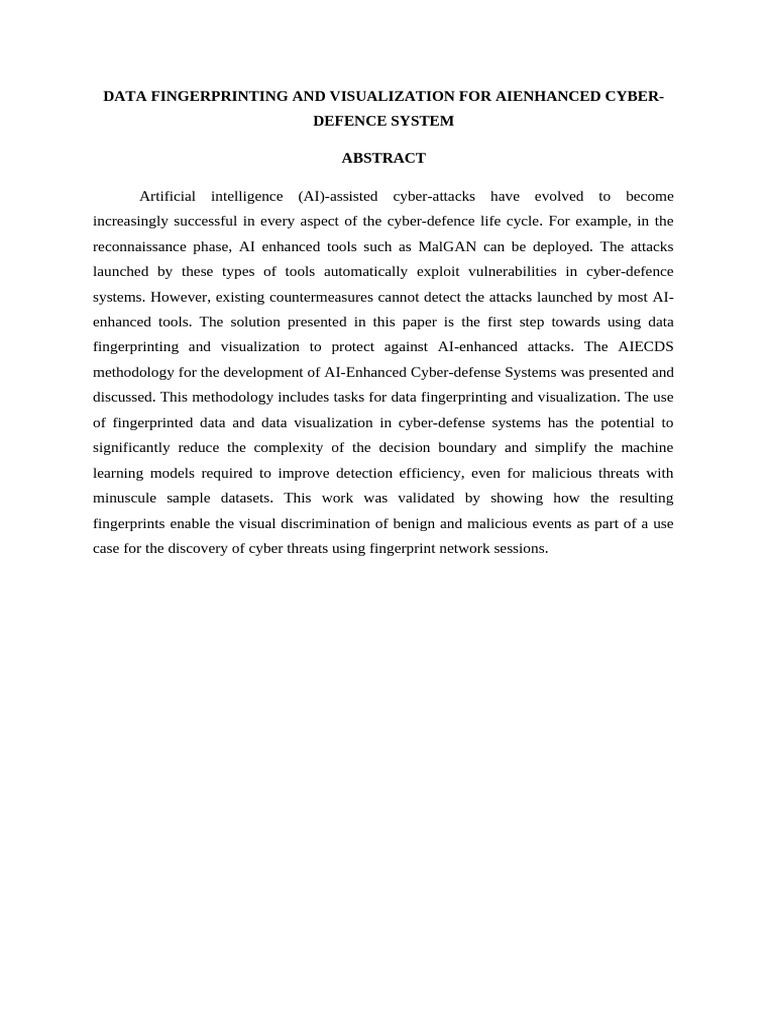 Final Document - Data Fingerprinting and Visualization for AI | PDF | Graphical User Interfaces ...