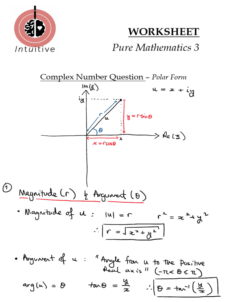 WORKSHEET - Complex Numbers - Polar Form | PDF