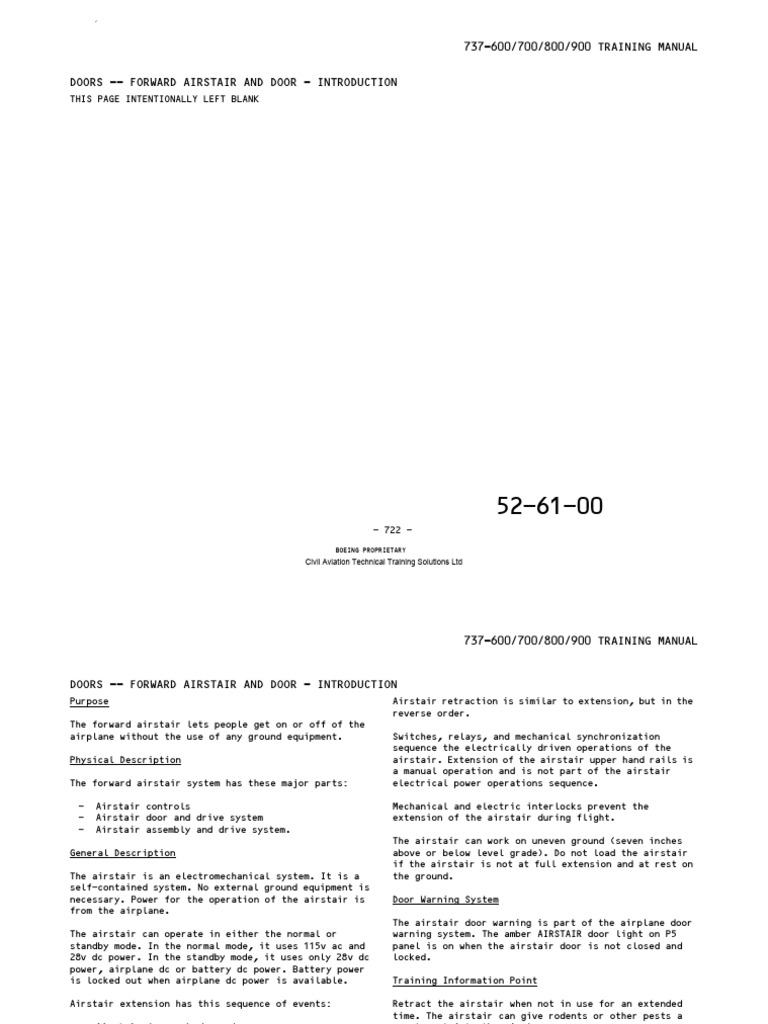 B737 NG ATA 52 Airstairs | PDF | Switch | Relay