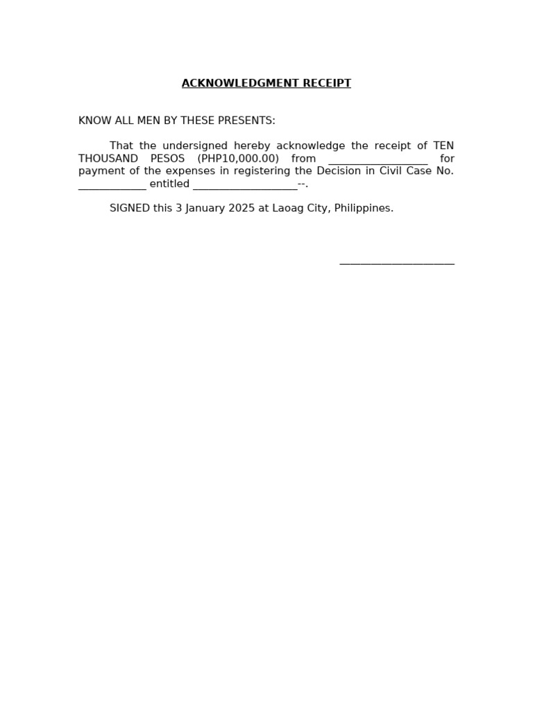 Acknowledgement Receipt Sale | PDF