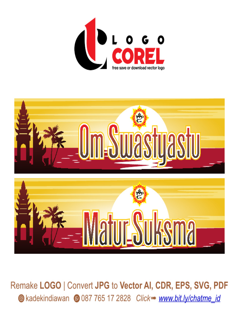 Desain Spanduk Om Swastyastu & Matur Suksma Latin | PDF