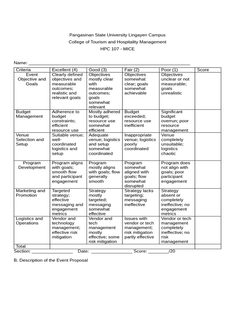Event Plan Guidelines | PDF | Budget | Marketing