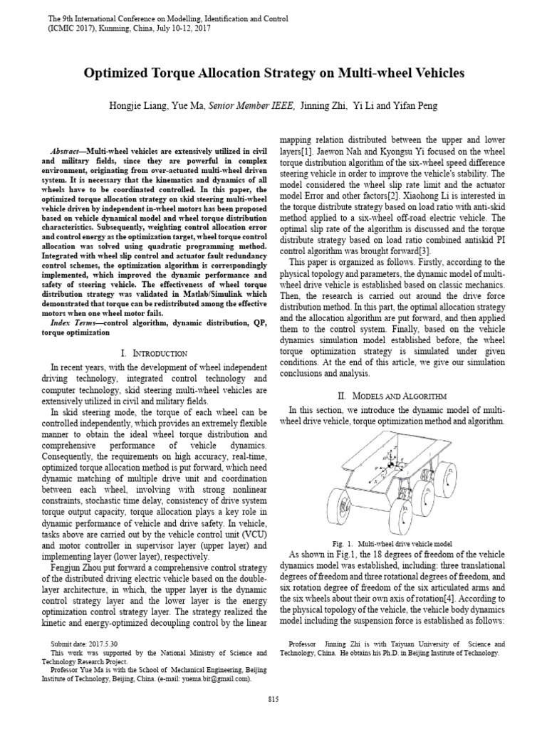 Optimised Torque Allocation Strategy On Multi-Wheel Vehicle | PDF ...