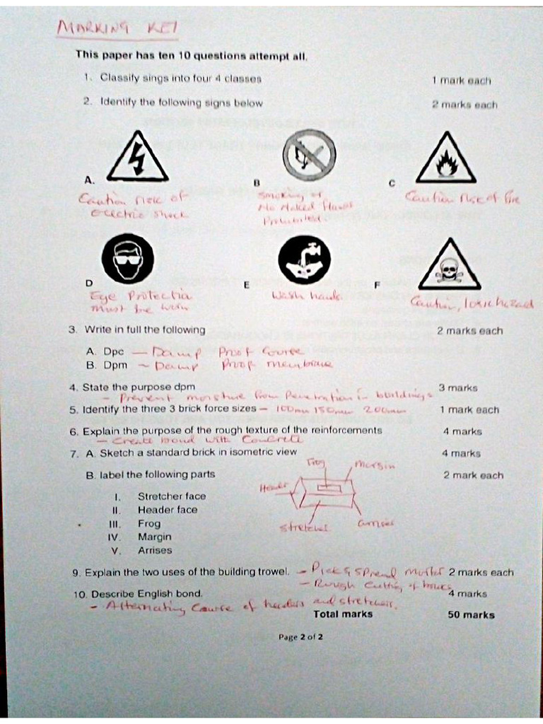Marking Key Test 2 | PDF
