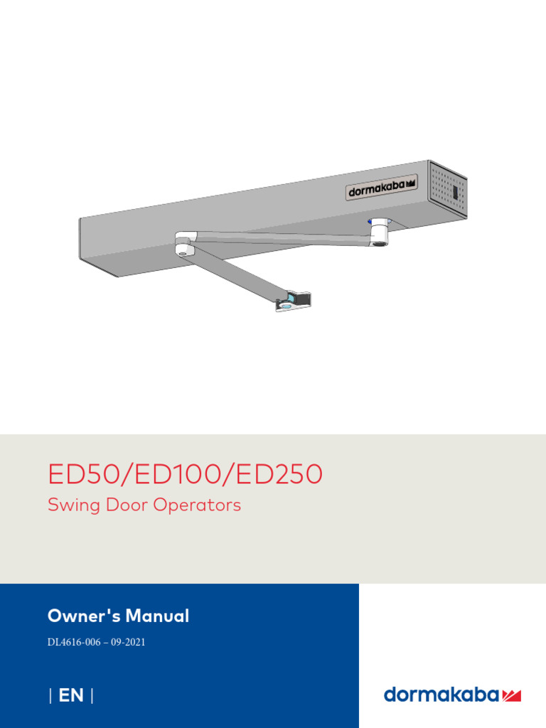 dormakaba ED50/ED100/ED250 Manual | PDF | Door | Switch