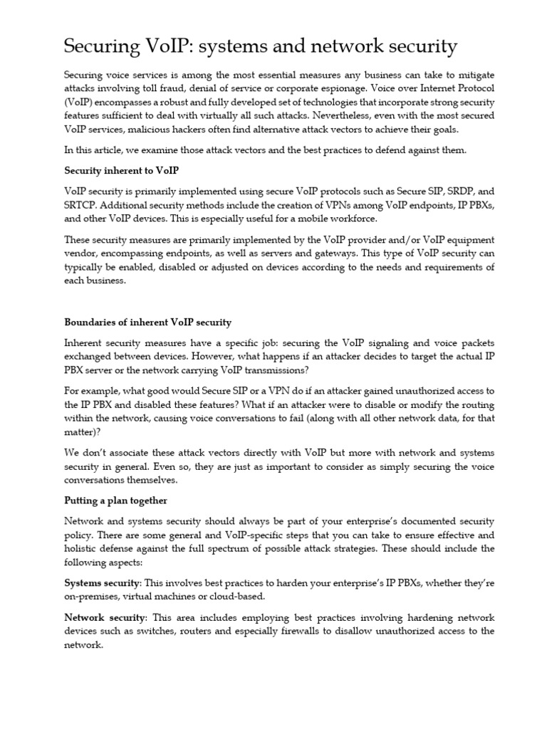 Securing VoIP and Security For 4G and 5G Cellular Networks | PDF | Voice Over Ip | Security