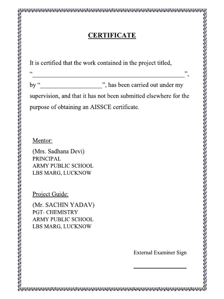 Certificate Chem Pdf