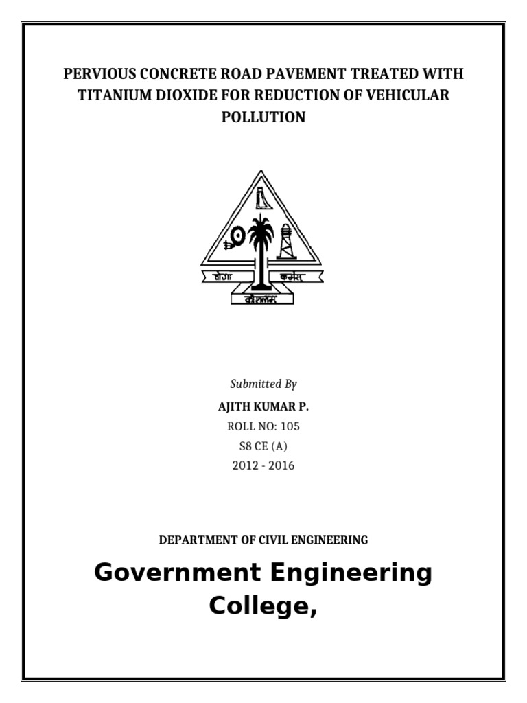 Pervious Concrete Road Pavement Treated With Titanium Dioxide For ...