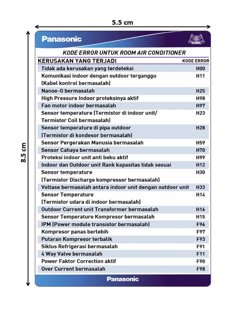 Error Codes Panasonic Air Conditioner | PDF