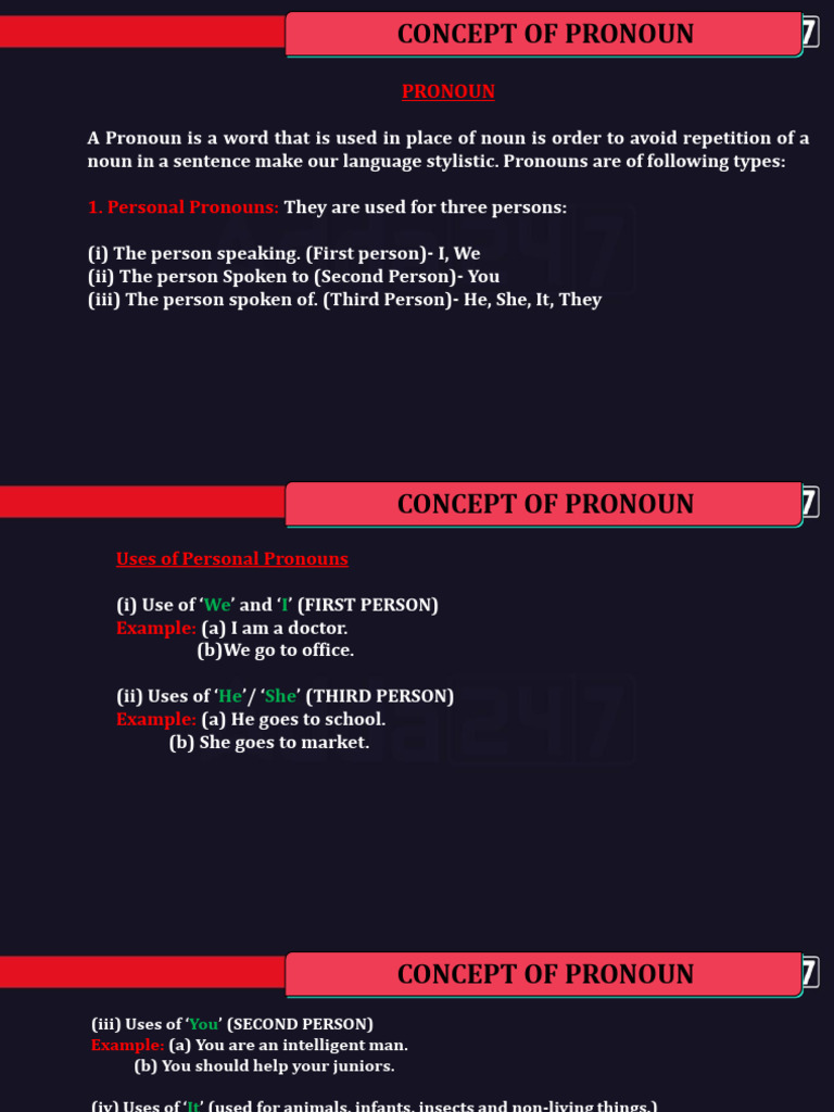Pronoun Concepts SSC CGL With MCQ (1) HHHH | PDF | Pronoun ...