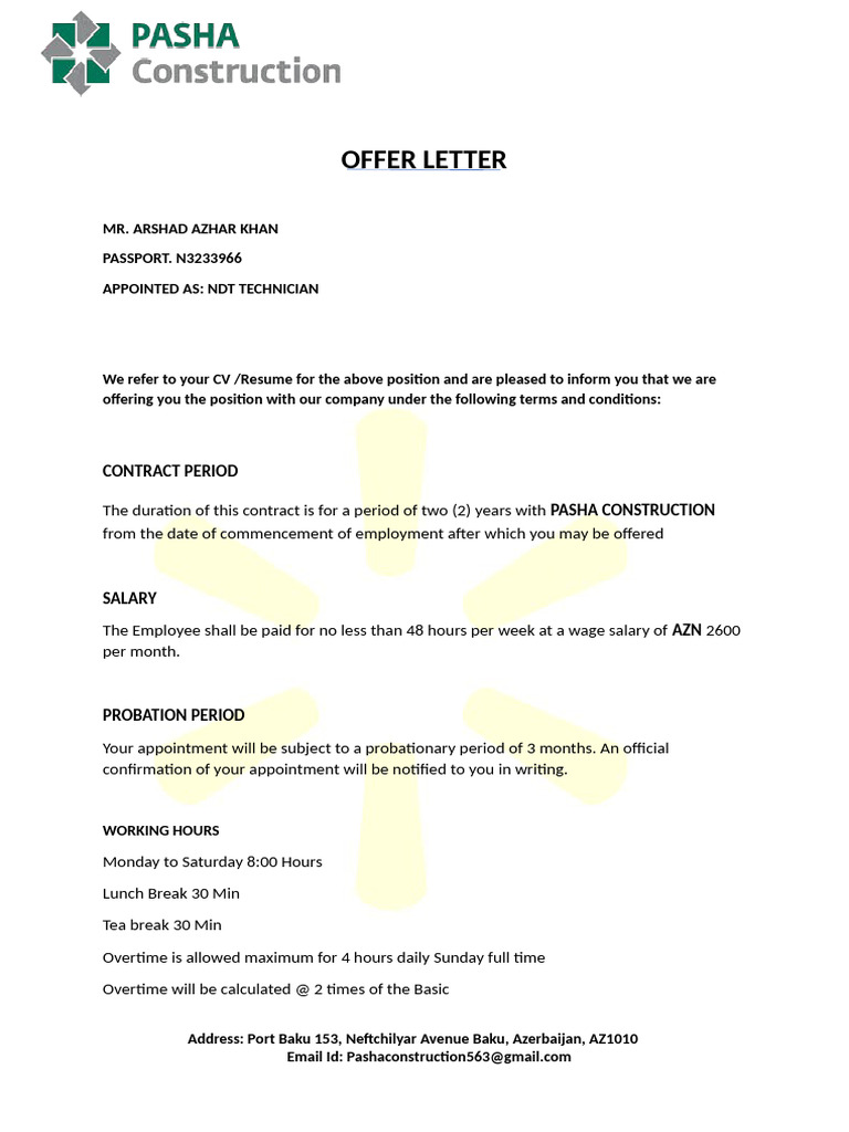 Pasha Construction AGREEMENT | PDF | Employment | Sick Leave