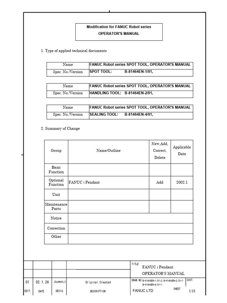 Ipendant Operator Manual B-81464EN | PDF | Menu (Computing) | Icon (Computing)