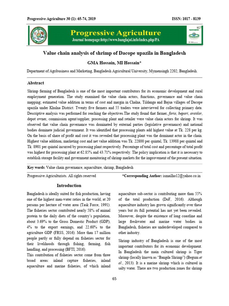 Value Chain Analysis of Shrimp | PDF | Governance | Agriculture