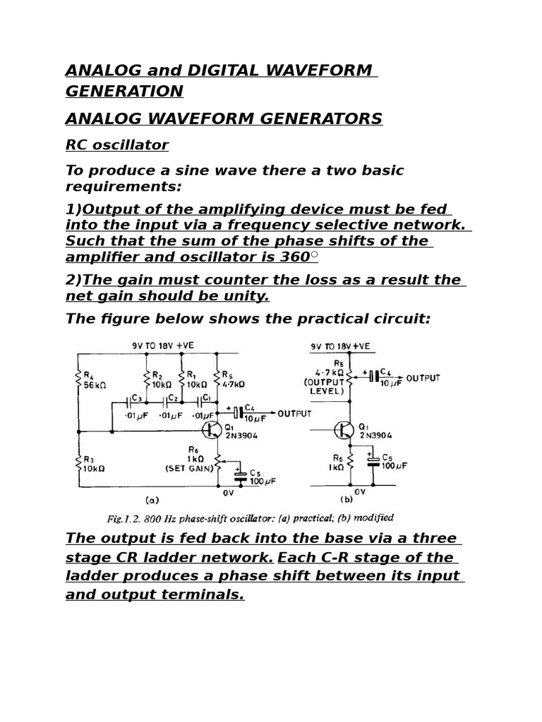 Analog and Digital Waveform Generation | PDF | Electronic Oscillator ...