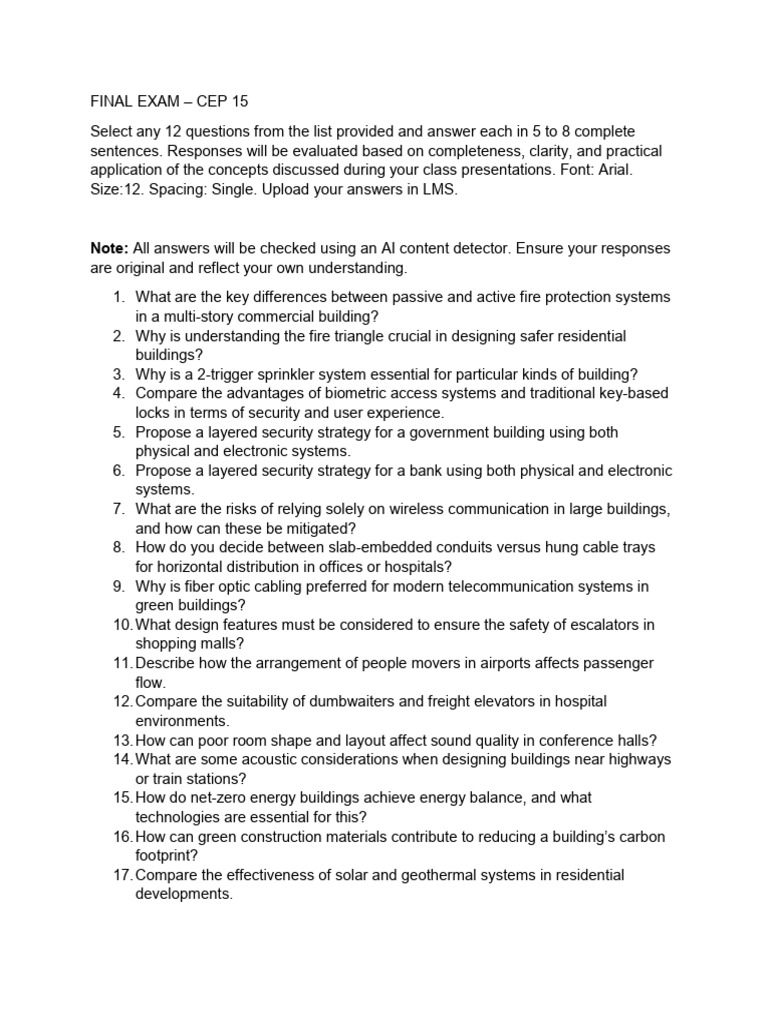 Final Exam Guidelines for CEP 15 | PDF