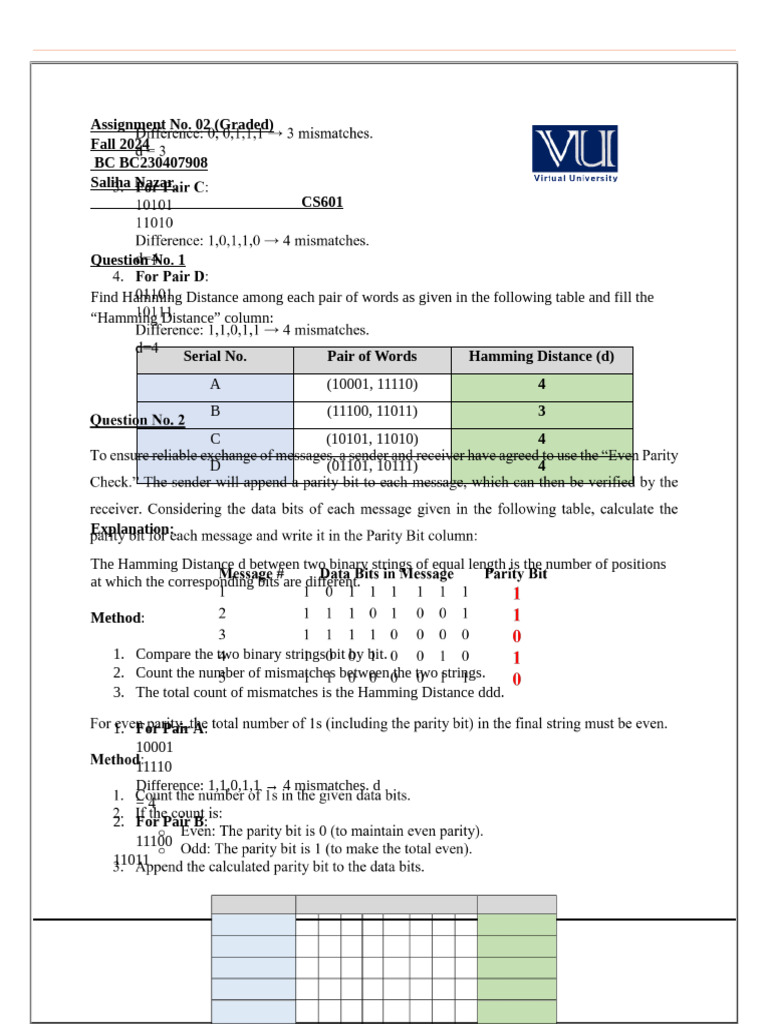 Hamming Distance Calculation Guide | PDF
