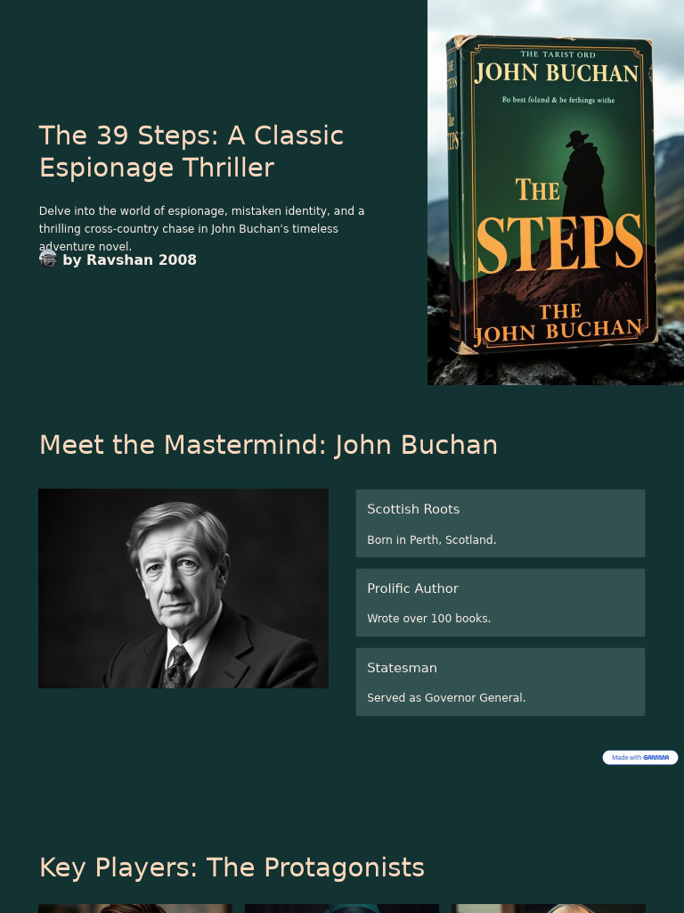 The 39 Steps A Classic Espionage Thriller | PDF